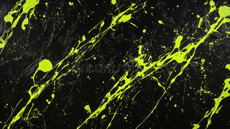 Vibrant Green Paint Splatter on Black Textured Background Stock Photo ...