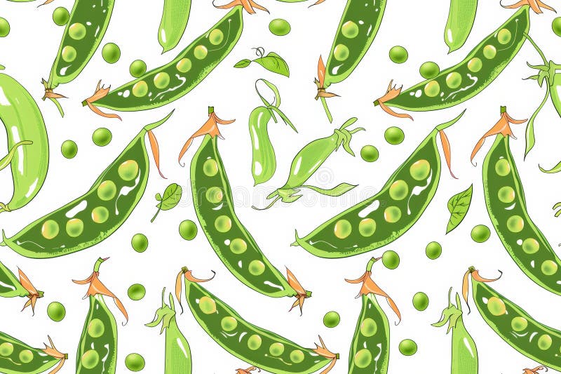 Vibrant Green Pea Pattern for Minimalistic Vegetable Background and ...