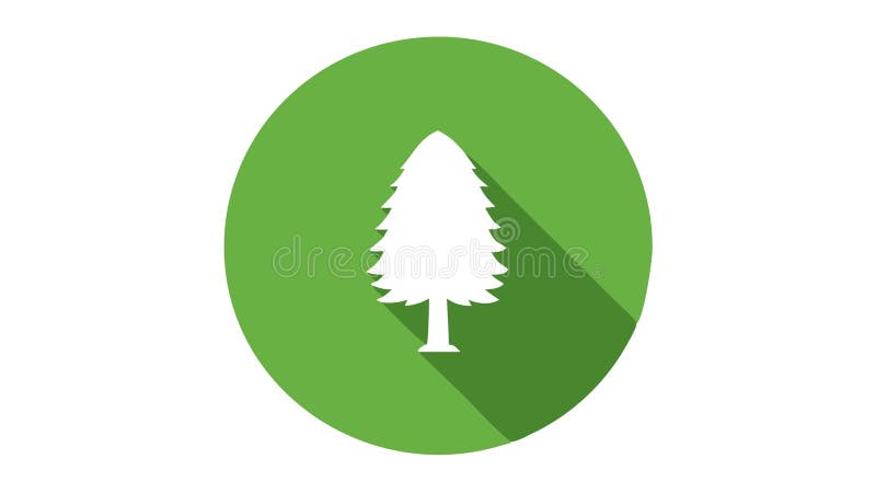 Vibrant Green Pine Tree Icon in a Circular Frame, Represents Nature ...