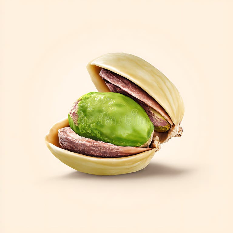 Vibrant Green Pistachio Nut Unveiled Inside Its Creamy Shell Stock ...
