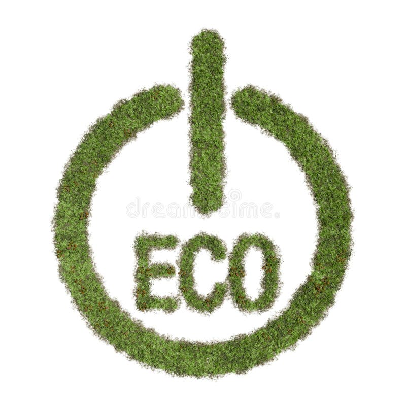 Vibrant Green Power Symbol Creatively Formed from Grass, Showcasing the ...