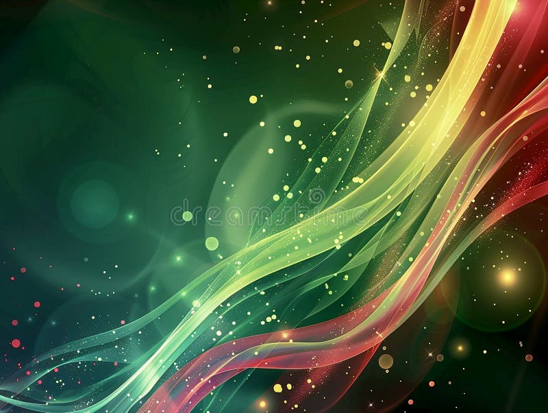 Green and Red Abstract Background with Lights Stock Illustration ...
