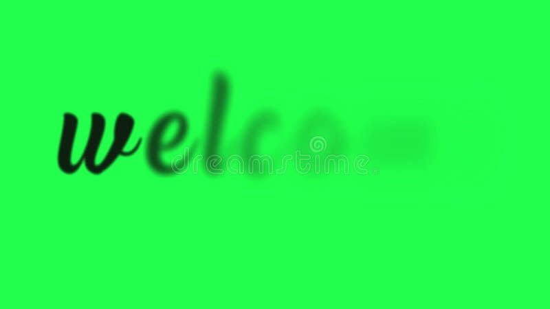 Bright Green Screen with a Blurred Dark Text Welcome in the Corner for ...