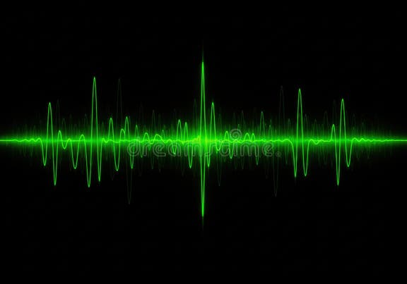 Vibrant Green Sound Wave on Dark Background for Audio Visualization ...