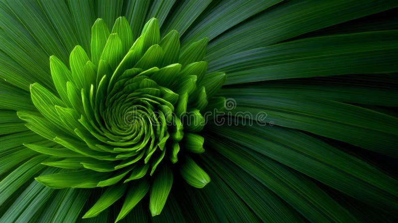 Vibrant Green Spiral Plant Closeup Stock Illustration - Illustration of ...