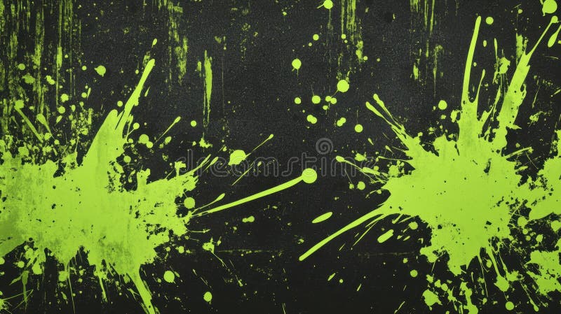 Vibrant Green Splatter on Black Abstract Background Stock Image - Image ...