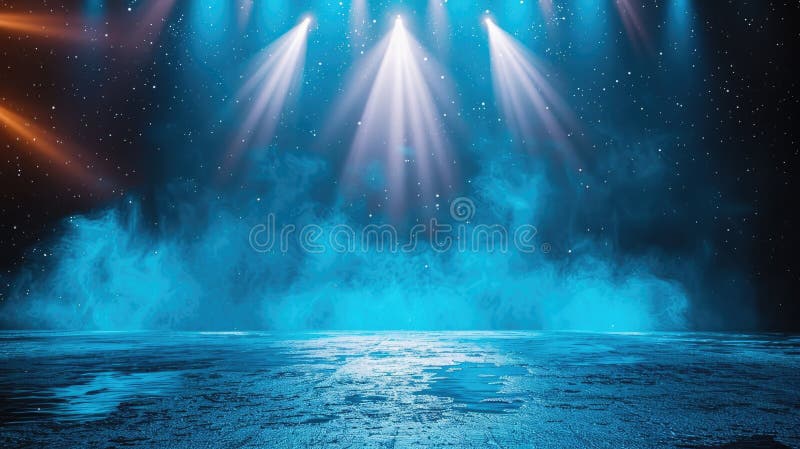 Vibrant Green Spotlight Backdrop Illuminated with Blue Lighting ...