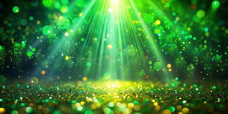 Vibrant Green TiltShift Design Template Festive Particle Cascade for ...