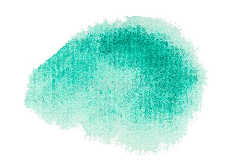 Vibrant Green-turquoise Watercolor Splash on White Background Stock ...