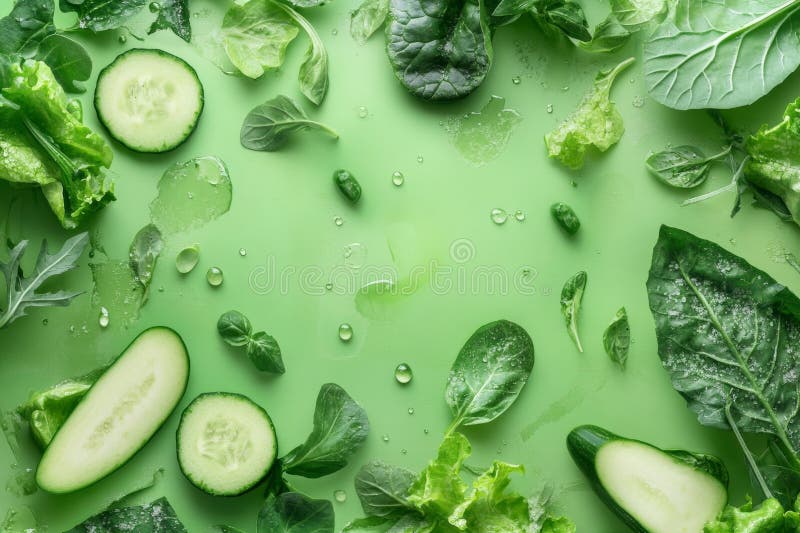 Vibrant Green Vegetable Background Featuring Fresh Produce for Culinary ...
