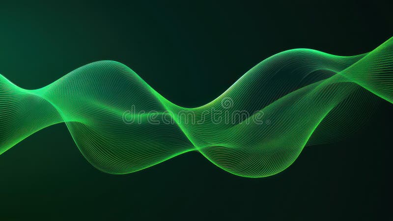 Vibrant Green Waves Flow Seamlessly in this Abstract Design, Offering a ...