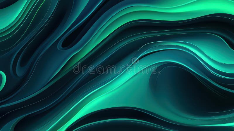 Vibrant Green Waves Flow Seamlessly in this Abstract Design, Offering a ...