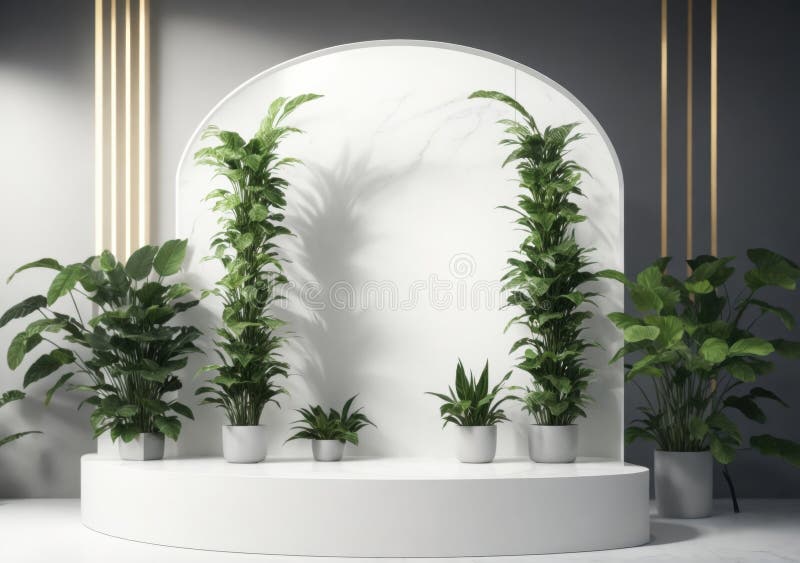 Vibrant Greenery Backdrop 3D Platform for Sophisticated Events-2 Stock ...