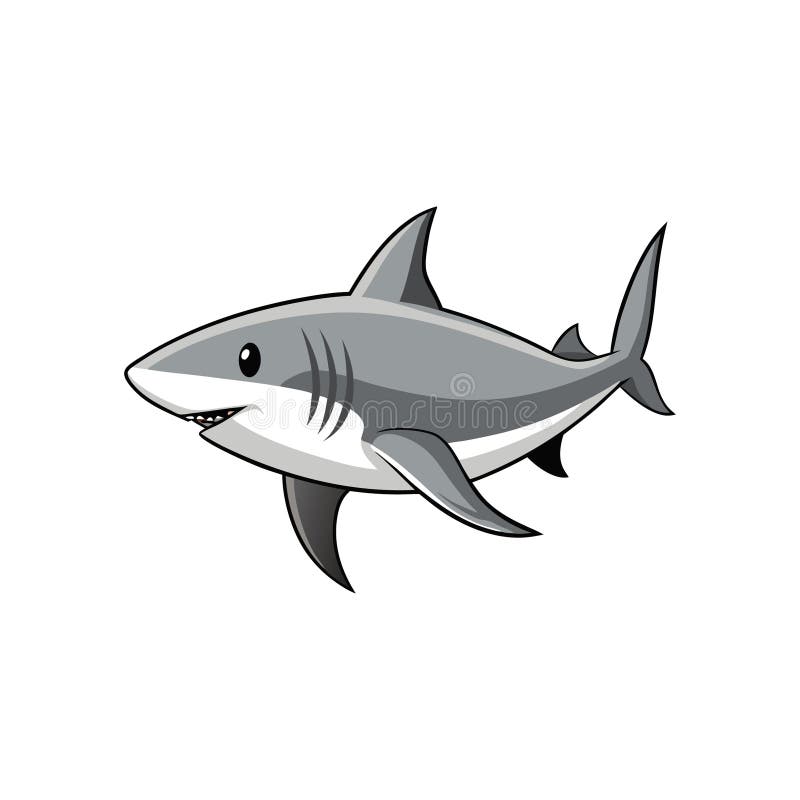 Vibrant Grey Reef Shark in Underwater Scene Stock Illustration ...