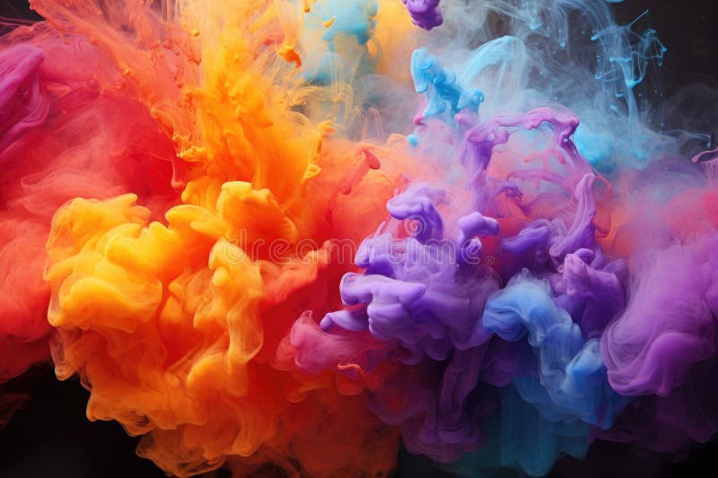 A Vibrant Group of Colored Smokes Gracefully Soaring through the ...