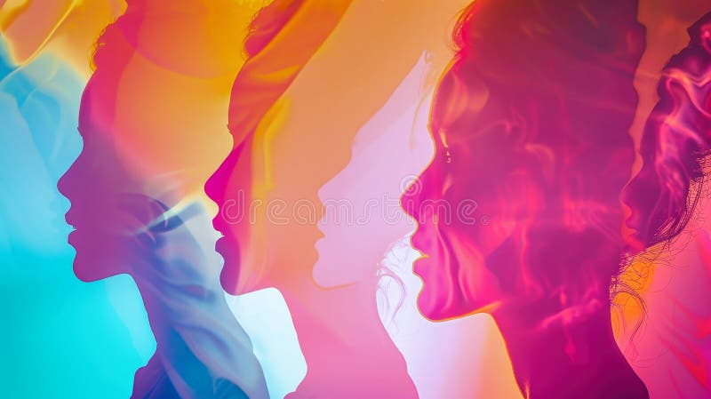 A Vibrant Group of Individuals with Faces in Various Hues, Symbolizing ...