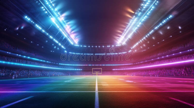 Vibrant Halftime Show Stage with Dynamic Lights at Stadium Stock Photo ...