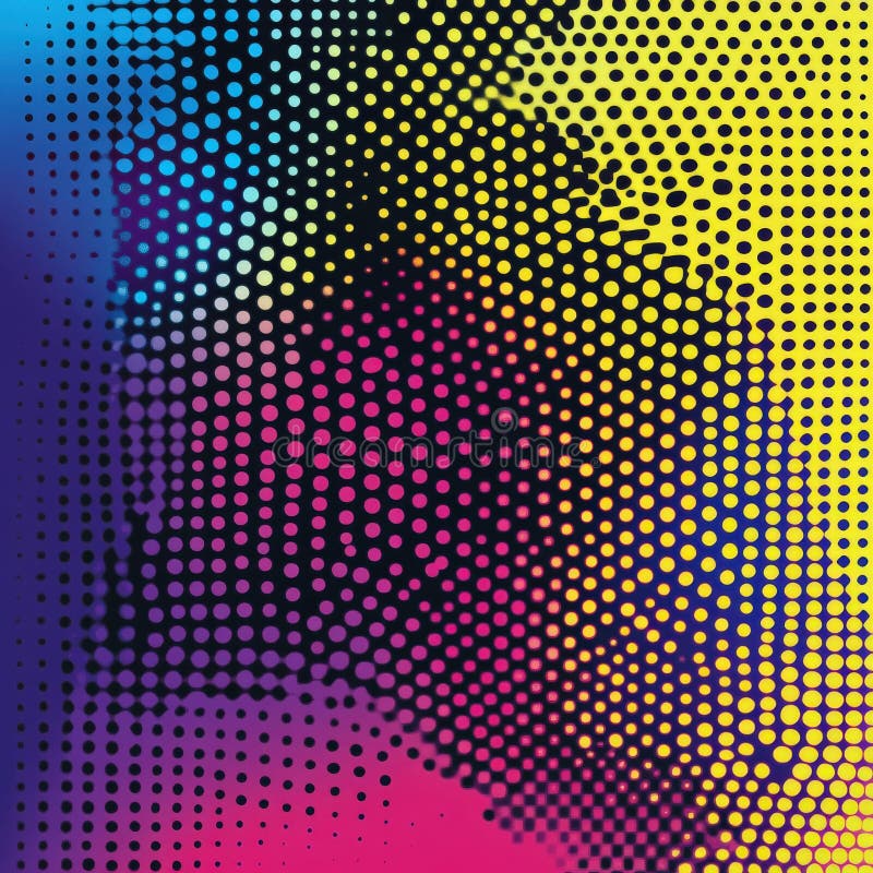 Vibrant Halftone Pattern with Colorful Gradients and Abstract Shapes ...