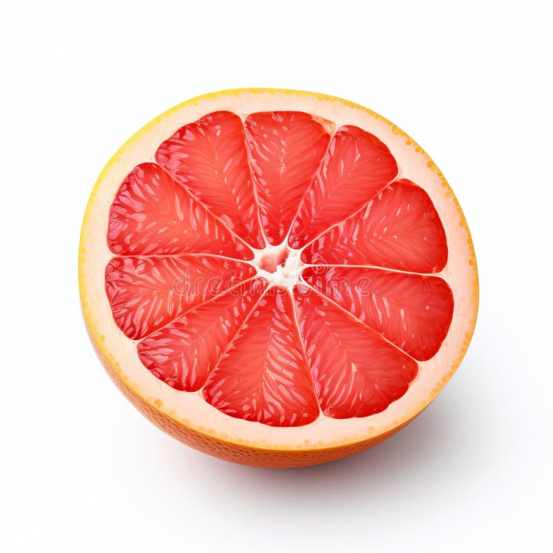 Vibrant Halved Grapefruit on Minimalist White Background Image Stock ...
