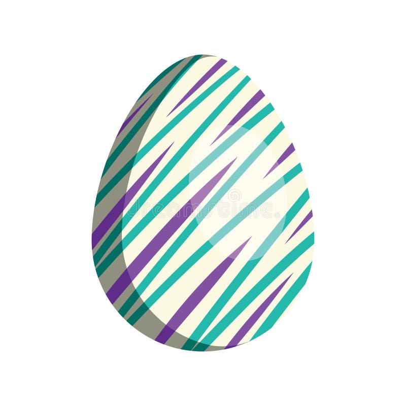 Vibrant Hand-Drawn Easter Egg with Unique Stripes & Waves Stock Vector ...