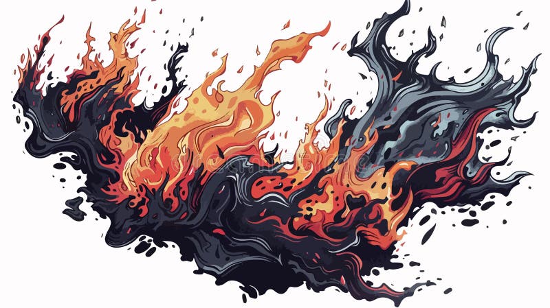 Vibrant Hand-Drawn Fire Illustration Vector Artwork Stock Vector ...