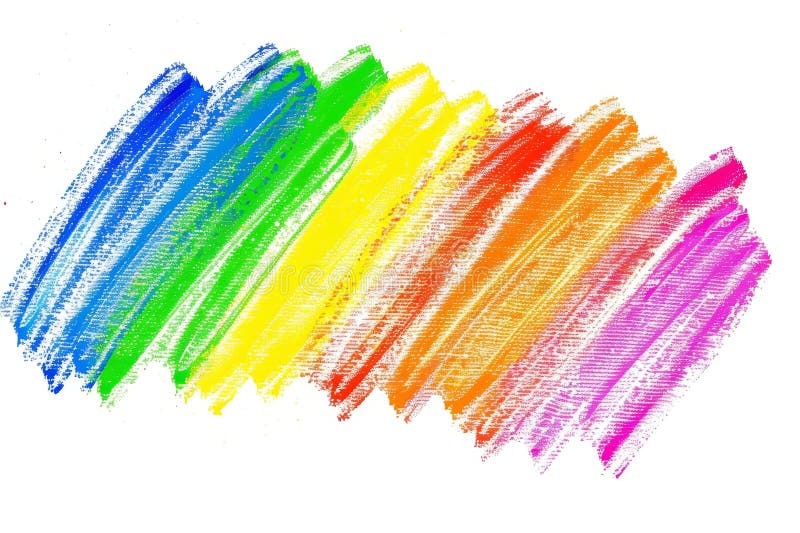 Vibrant Hand-drawn Rainbow Scribble Created with Wax Pastels Stock ...