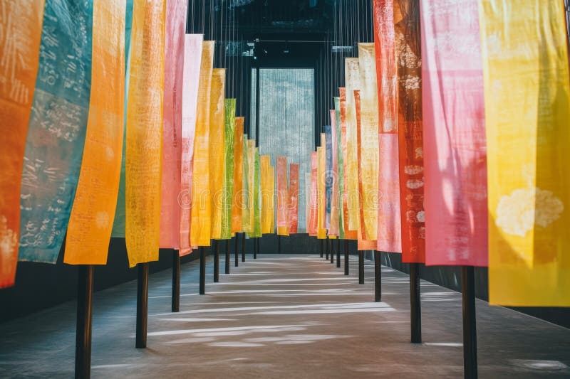 Vibrant Hand-Painted Art Installation Delight Stock Illustration ...