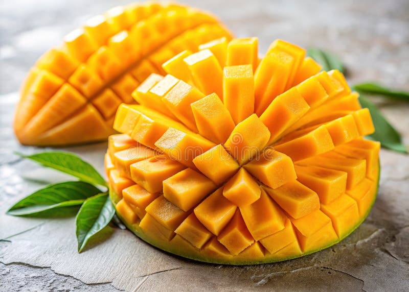 A Vibrant HandDrawn Mango Slice Illustration Perfect for Summer Decor ...