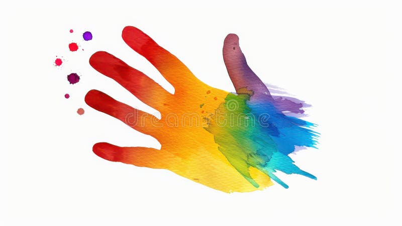 Vibrant Handprint on a Pure Background Perfect for Creative Projects ...
