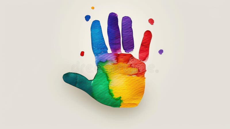 Vibrant Handprint on a Pure Background Perfect for Creative Projects ...