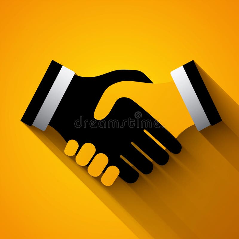 Vibrant Handshake for Business Agreement Icon Stock Illustration ...