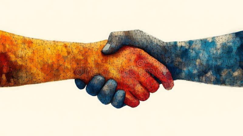 A Vibrant Handshake Depicting Unity and Collaboration between ...