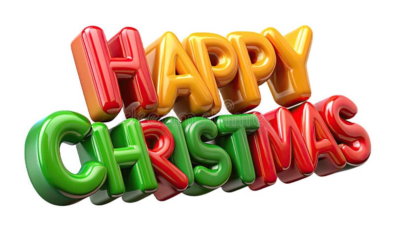 Vibrant Happy Christmas Text in Festive Colors Stock Image - Image of ...
