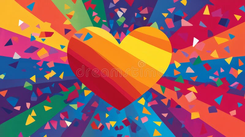 Vibrant Heart Embraced by a Spectrum of Pride Flags Celebrating ...