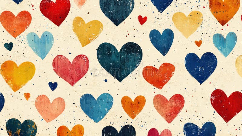 Vibrant Heart Pattern Design with Various Shapes and Textures on a ...