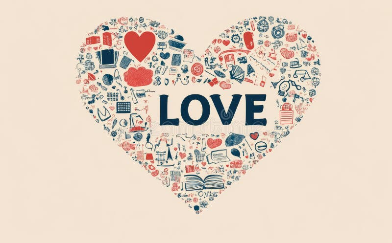 A Vibrant Heart-shaped Illustration of Love Showcasing a Variety of ...