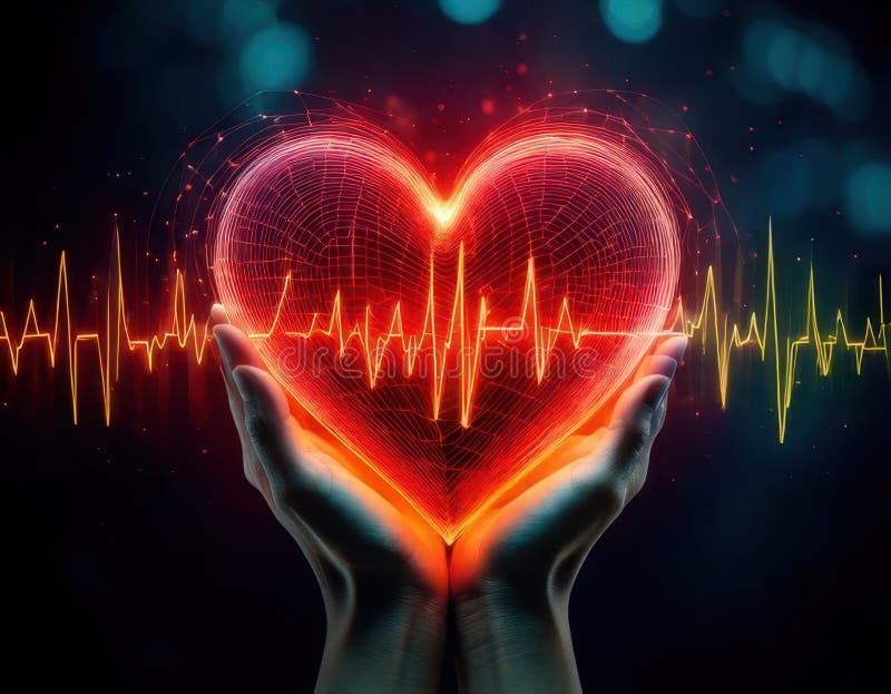 Vibrant Heartbeat Line Heart Symbol Stock Illustration - Illustration ...