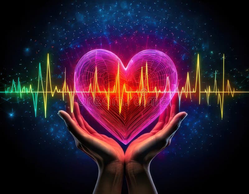 Vibrant Heartbeat Line Heart Symbol Stock Illustration - Illustration ...