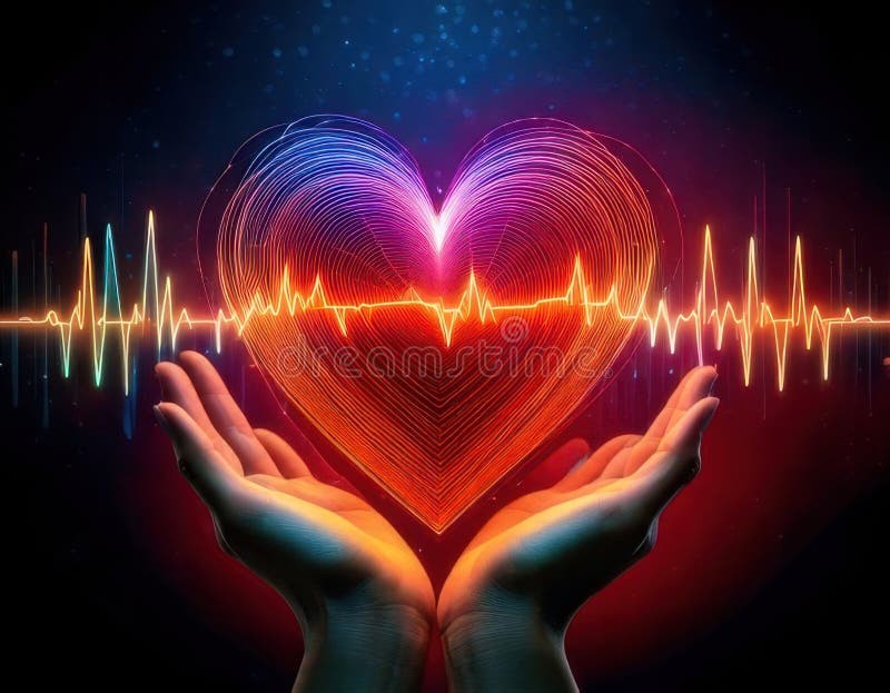 Vibrant Heartbeat Line Heart Symbol Stock Illustration - Illustration ...