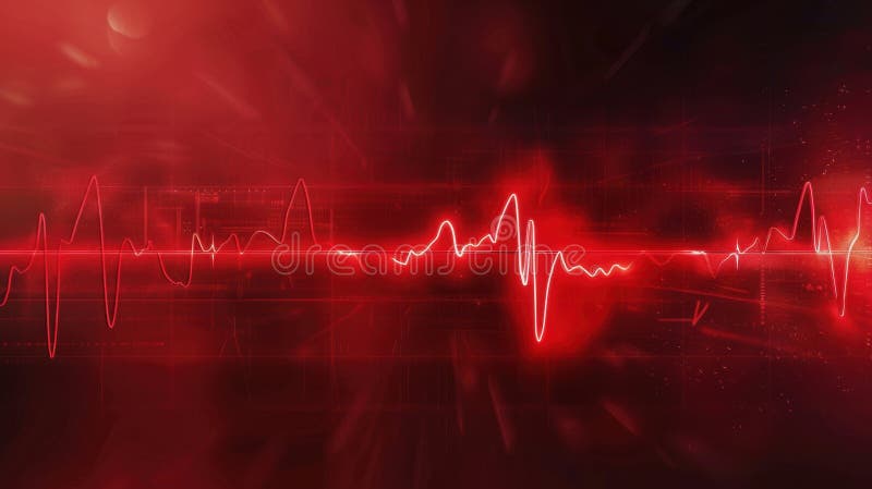 Vibrant Heartbeat. Red Heartbeat Pattern on a High Detailed Plain ...