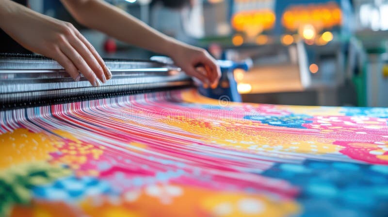 Vibrant Heat Transfer Process on Vinyl Fabric in Textile Production ...