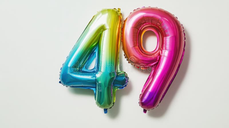Colorful Number 49 Balloons on White Background Stock Illustration ...
