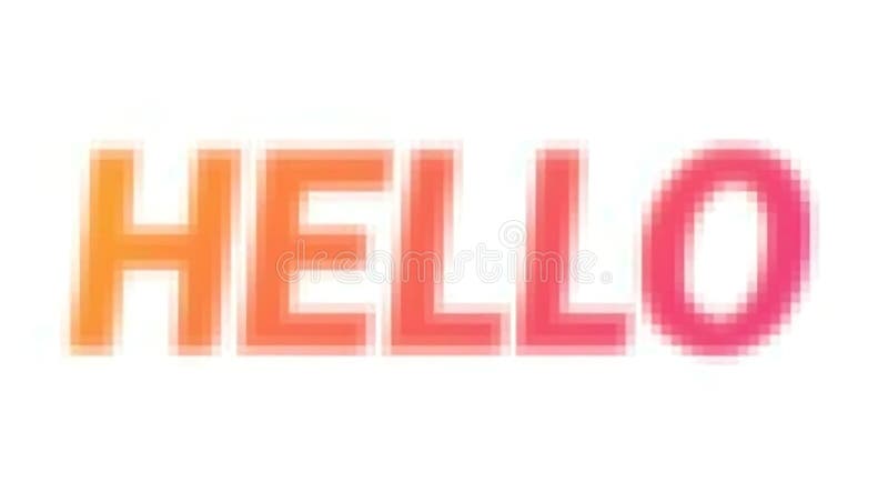 A Vibrant Hello Text with an Orange To Pink Gradient on a White ...