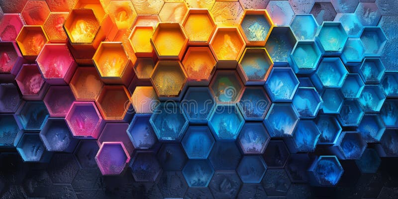 Vibrant Hexagonal Pattern with Blended Colors Adds a Modern, Stylish ...