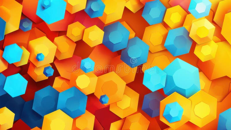 Vibrant Hexagonal Patterns in Neon Colors Create a Stunning Modern ...