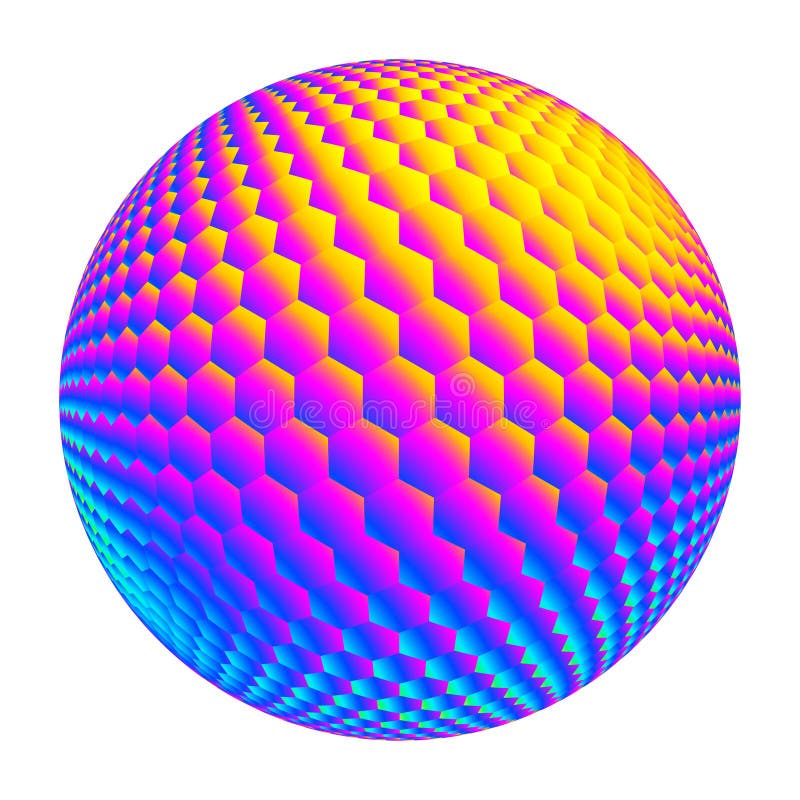 Vibrant Hexagonal Sphere with Gradient Colors Vector Stock Illustration ...