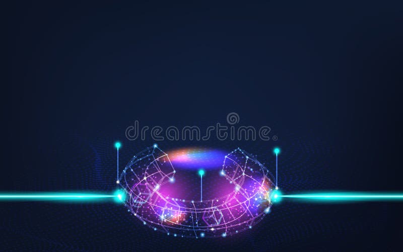 A Vibrant, High-tech Illustration Featuring Big Data with Light Lines ...