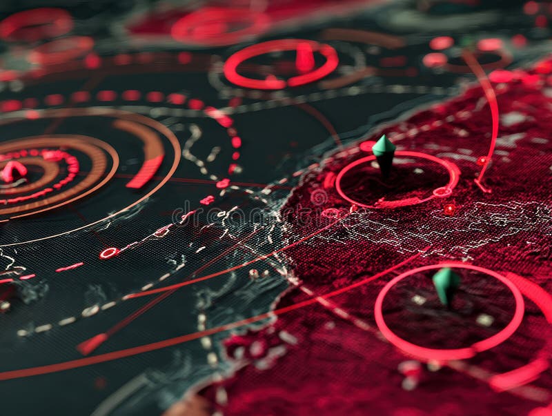 A Vibrant, High-tech Map-like Image for Tech Marketing or Advertising ...