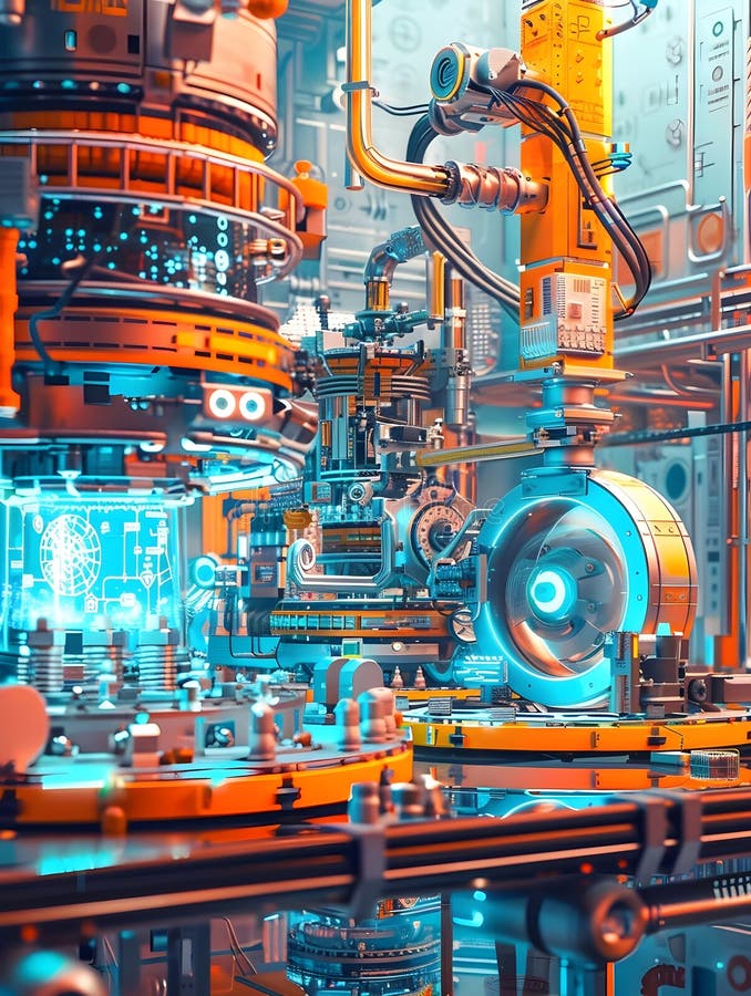 Vibrant High Tech STEM Makerspace with Intricate Mechanical Prototypes ...