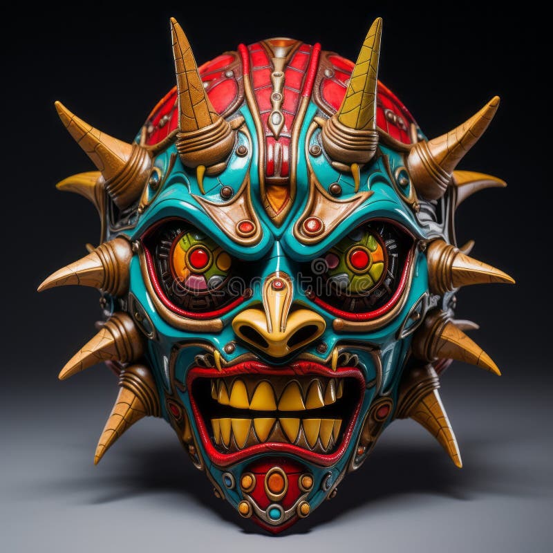 Colorful Demon Mask Inspired by Abstract Sculptor Brian Sum Stock ...